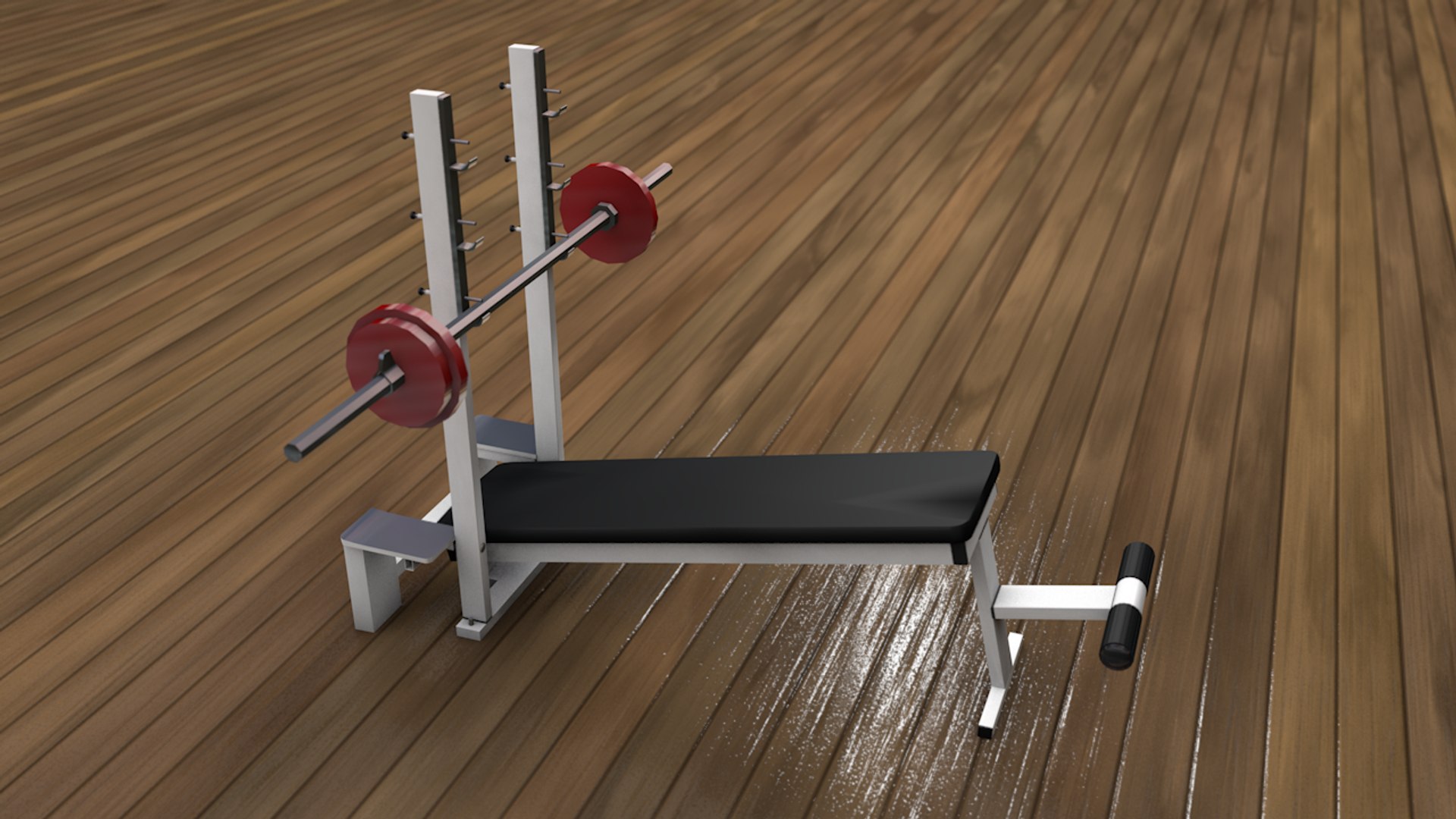 Weight Lifting Bench Press 3D Model - TurboSquid 1376303