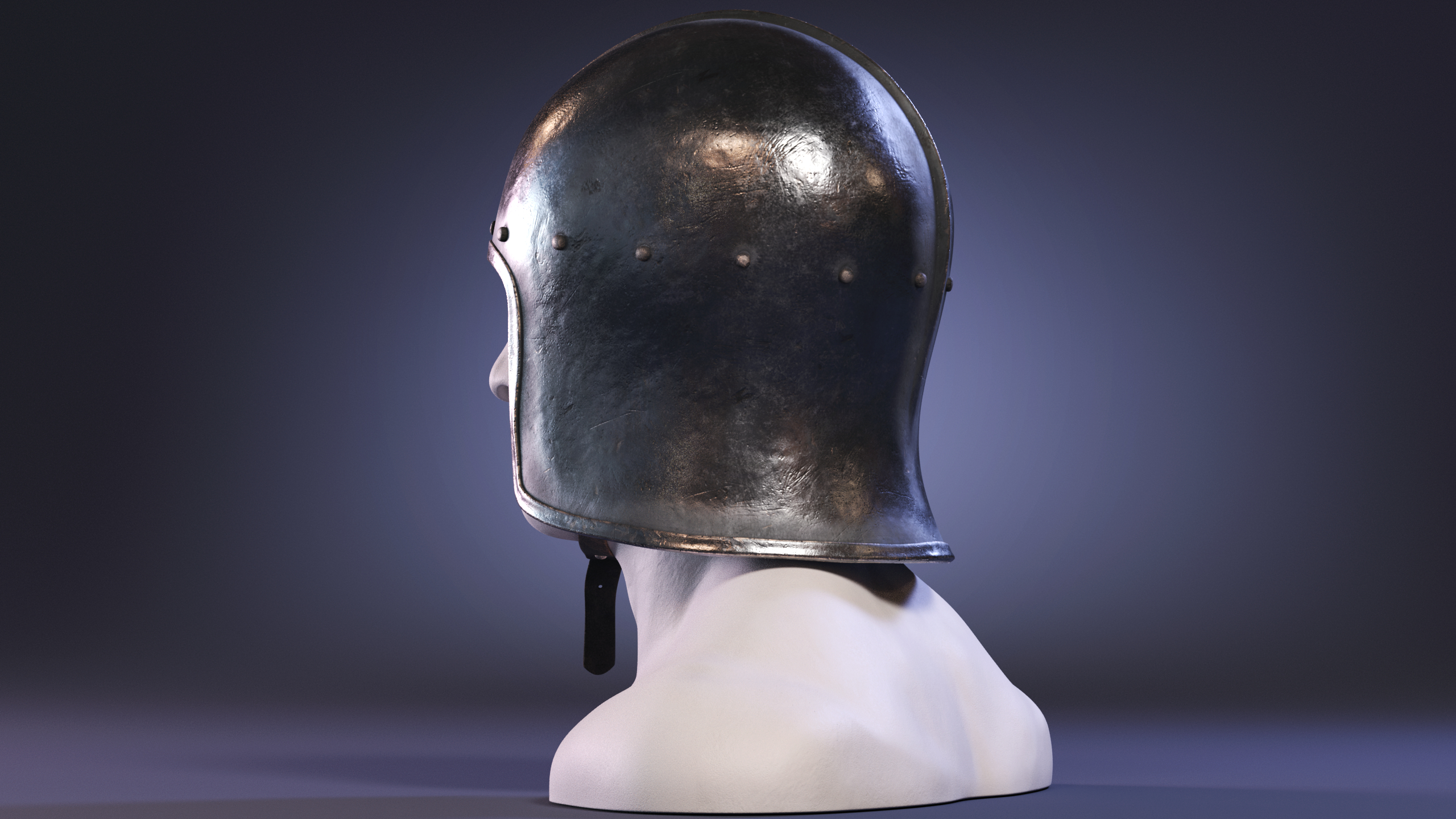 archer sallet medieval helmet 3d model