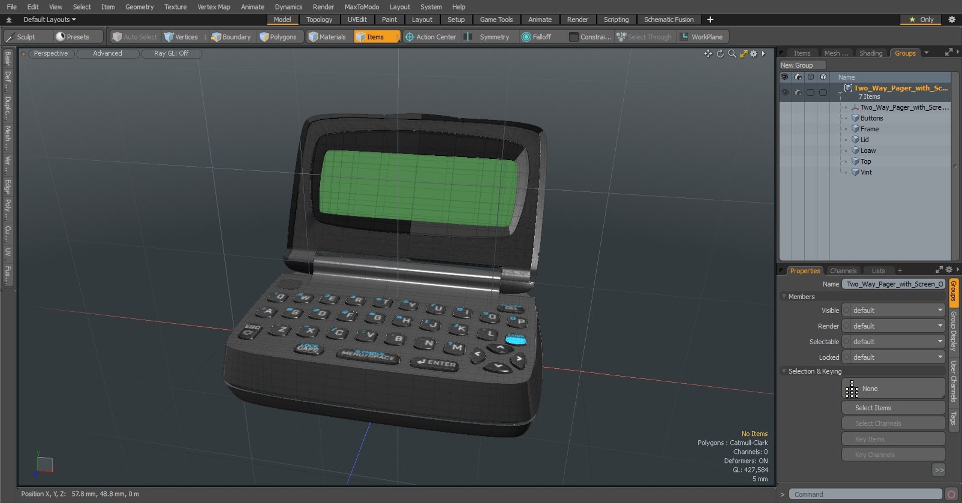 3D model Two-Way Pager with Screen Off - TurboSquid 1951687