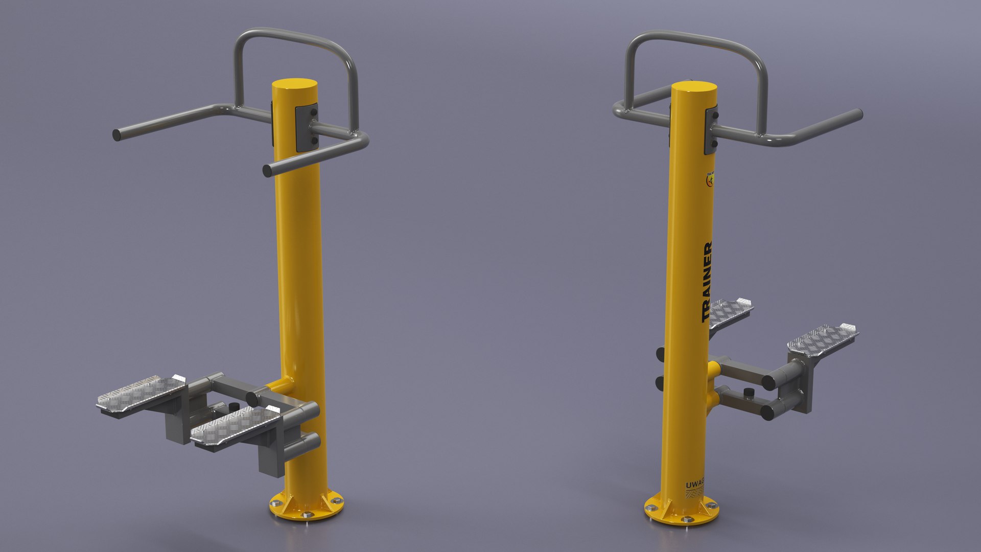 Stepper Outdoor Fitness Equipment Yellow 3D Model - TurboSquid 2046412