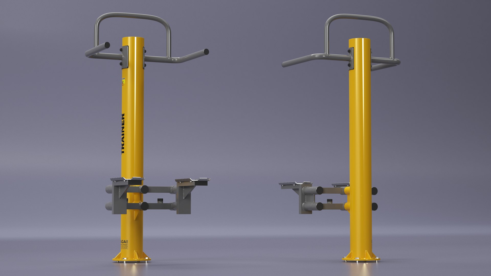 Stepper Outdoor Fitness Equipment Yellow 3D Model - TurboSquid 2046412