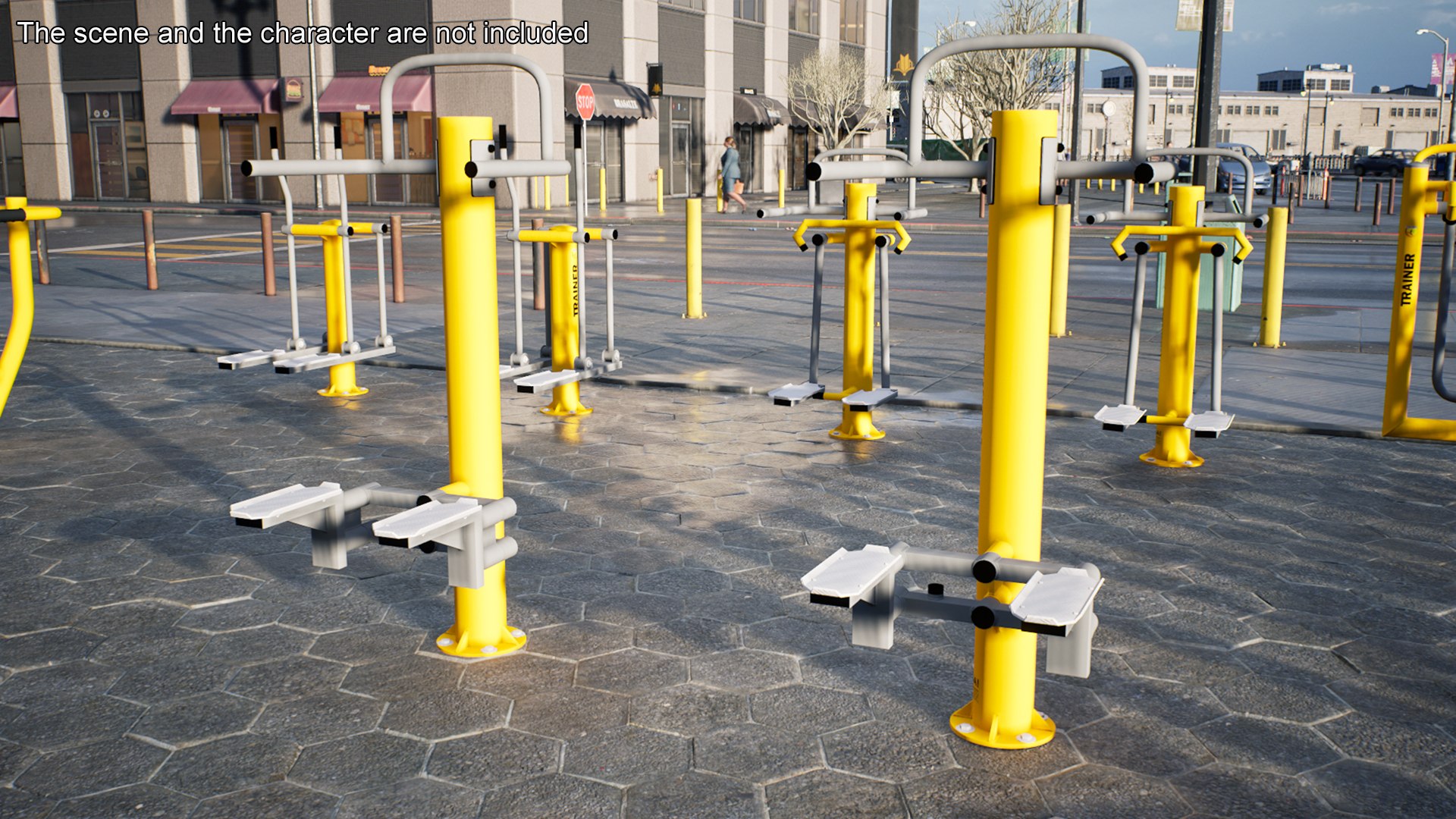 Stepper Outdoor Fitness Equipment Yellow 3D Model - TurboSquid 2046412