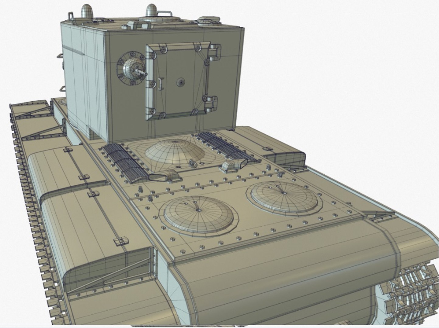 3d Model Kv-2 Heavy Tank