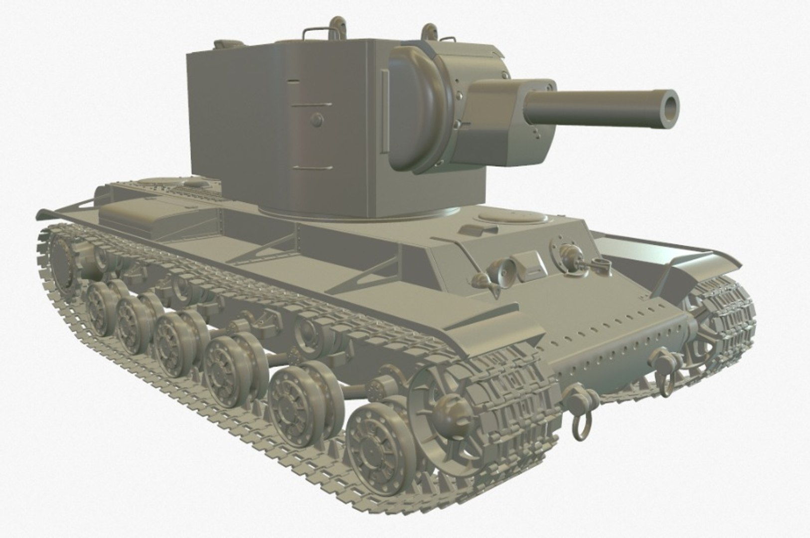 3d Model Kv-2 Heavy Tank