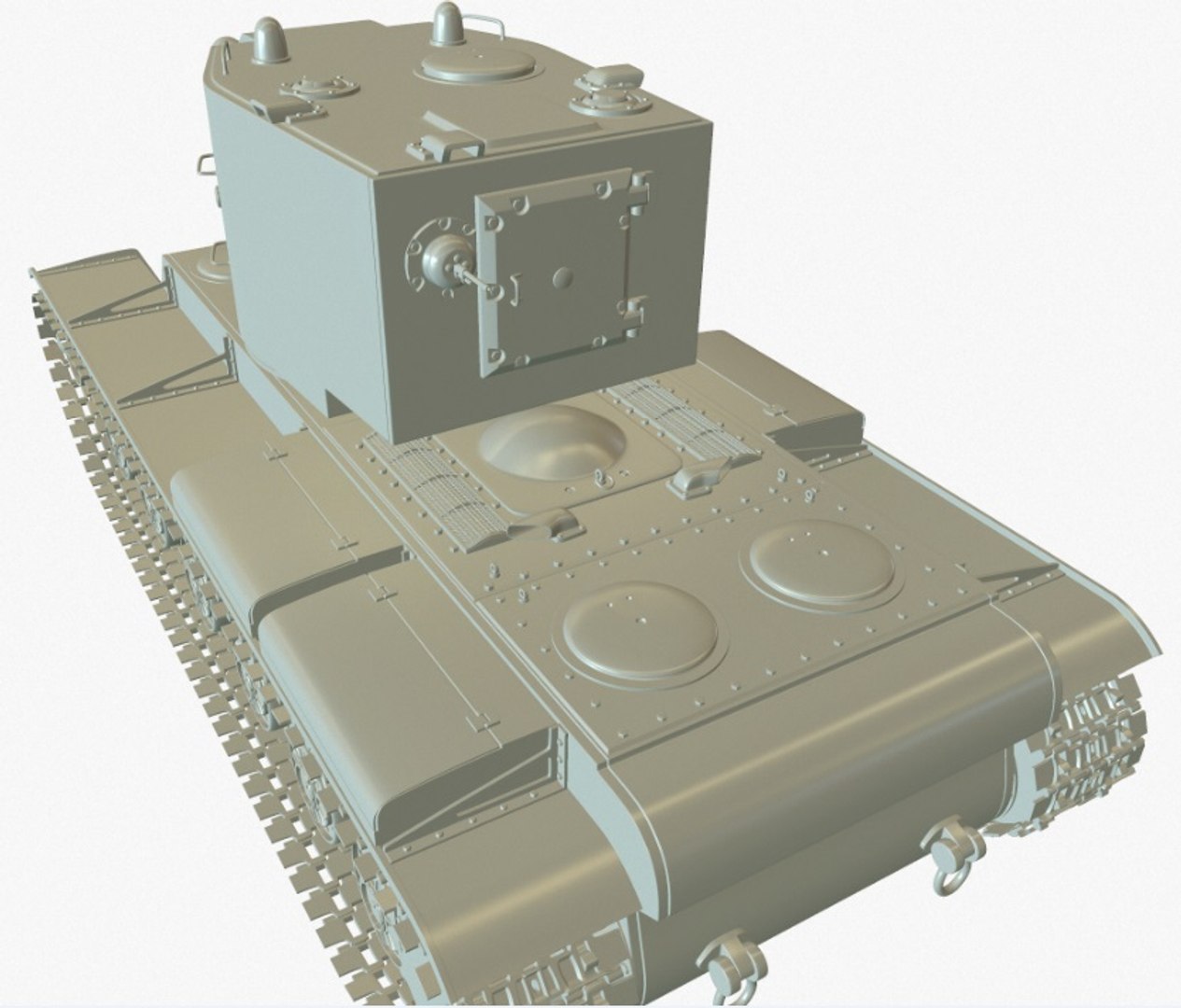 3d Model Kv-2 Heavy Tank
