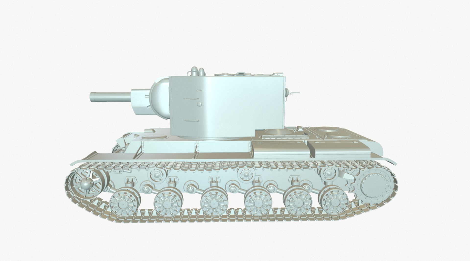 3d Model Kv-2 Heavy Tank