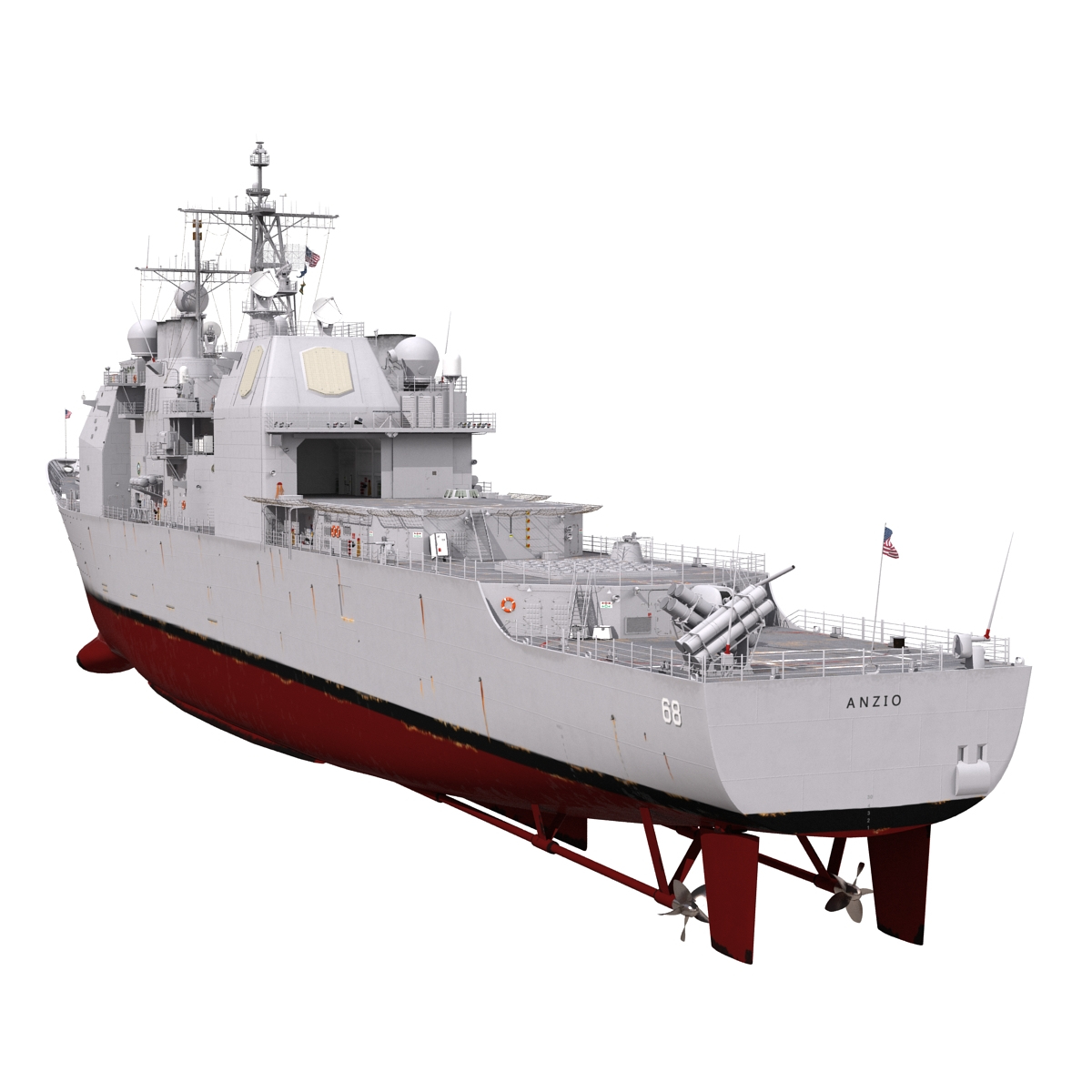 modelo 3d Missile Cruiser USS Anzio CG-68 Modelo 3D - TurboSquid 1015735