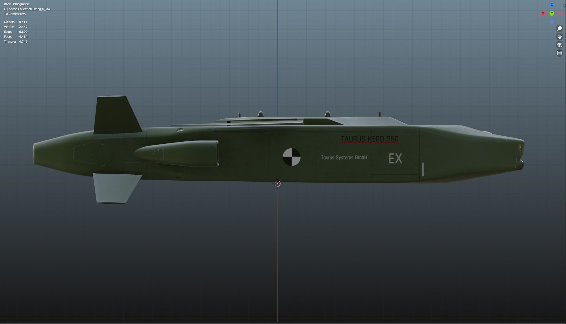 Taurus KEPD 350 Air-launched Cruise Missile Green Color Low-poly 3D ...