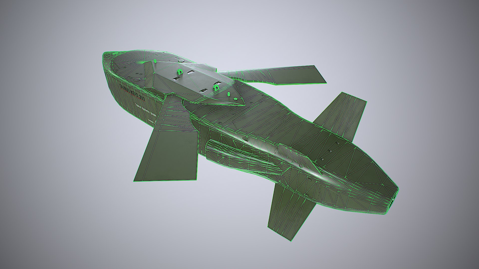 Taurus KEPD 350 Air-launched Cruise Missile Green Color Low-poly 3D ...