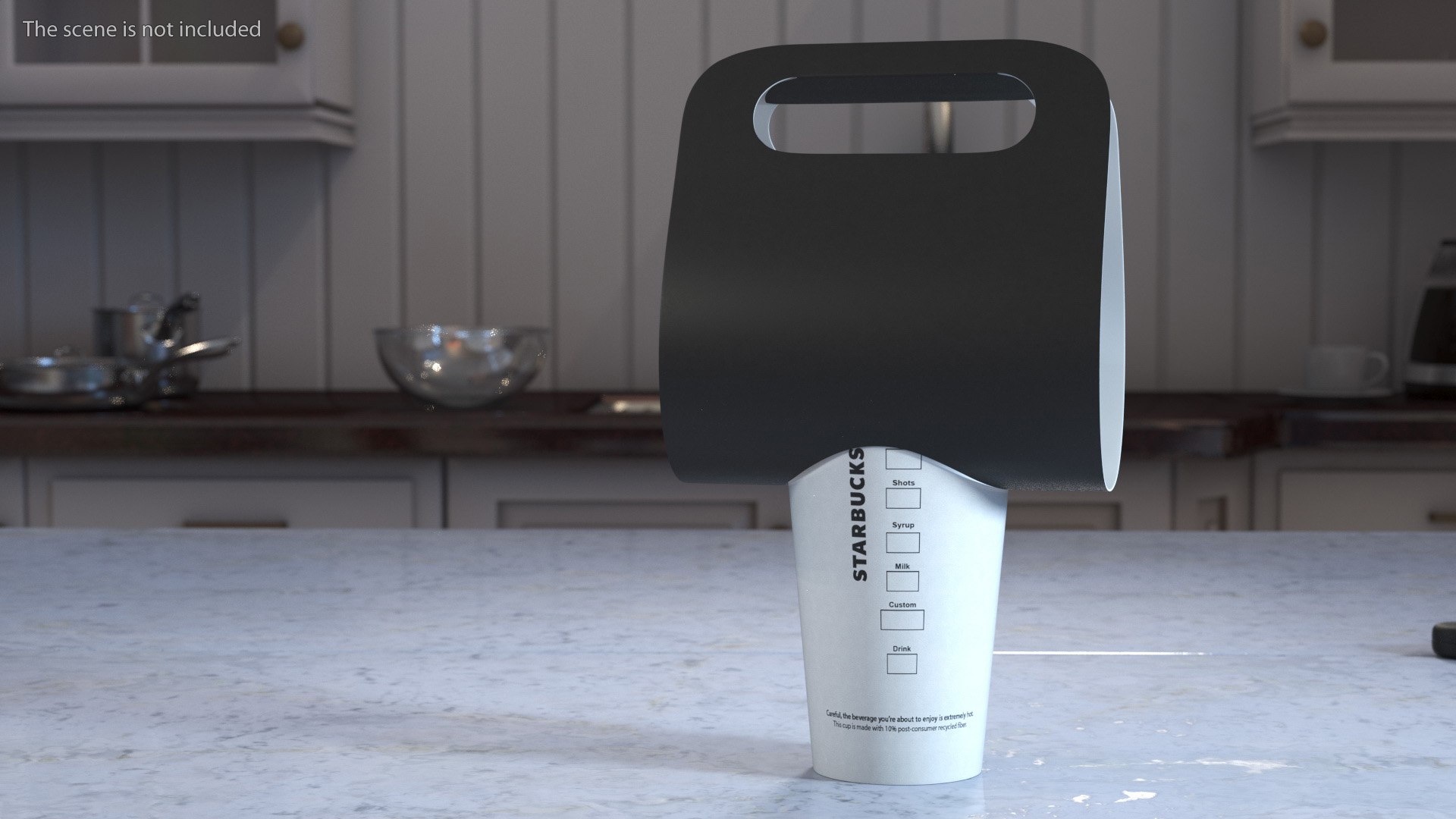 Coffee Cup In Black Paper Take Away Holder 3D - TurboSquid 1967982