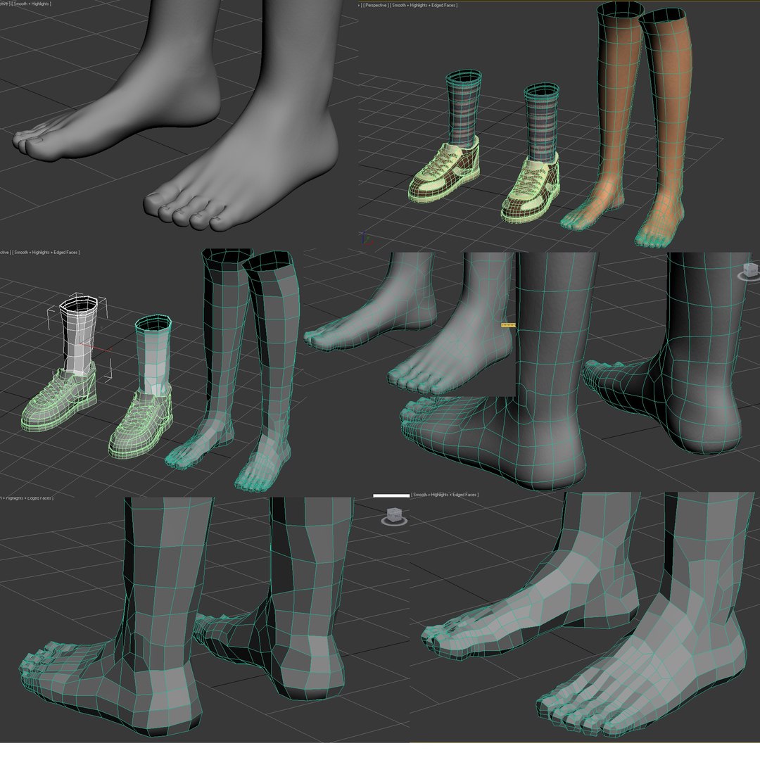 3ds Max Foot Shoe