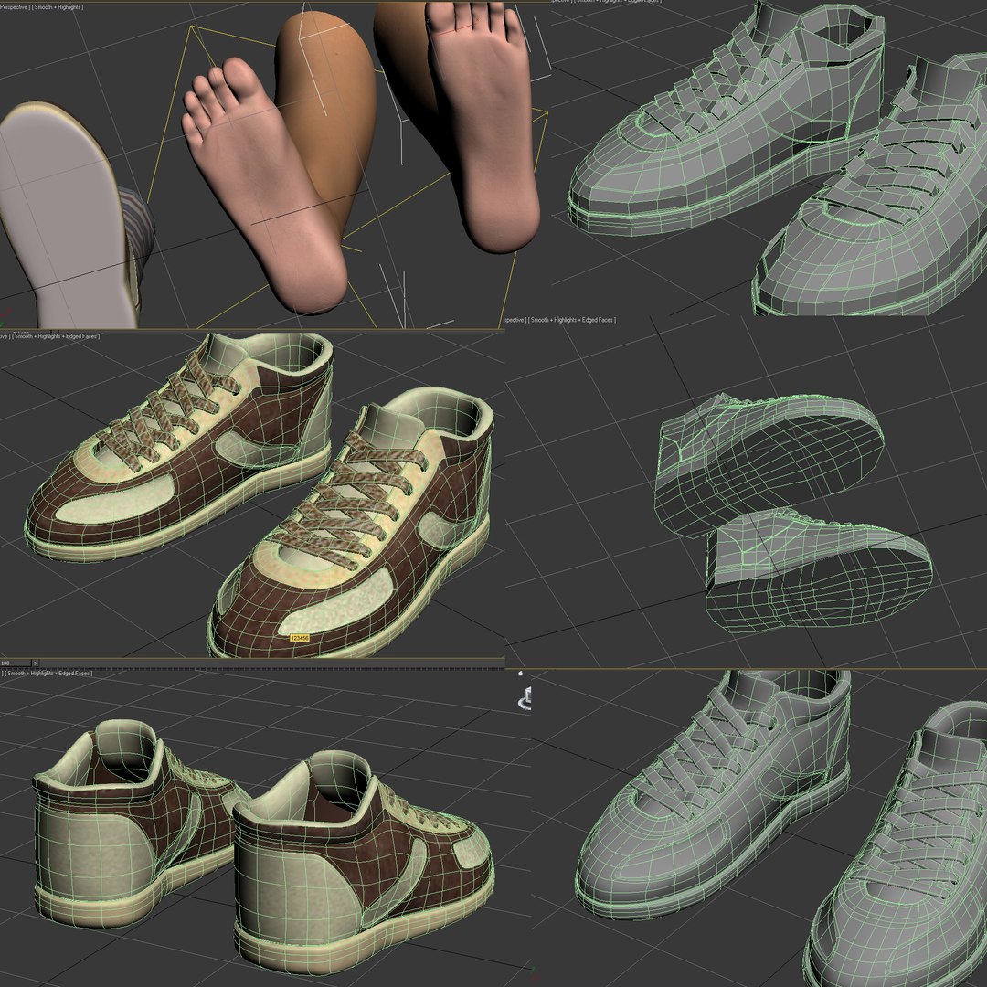 3ds Max Foot Shoe