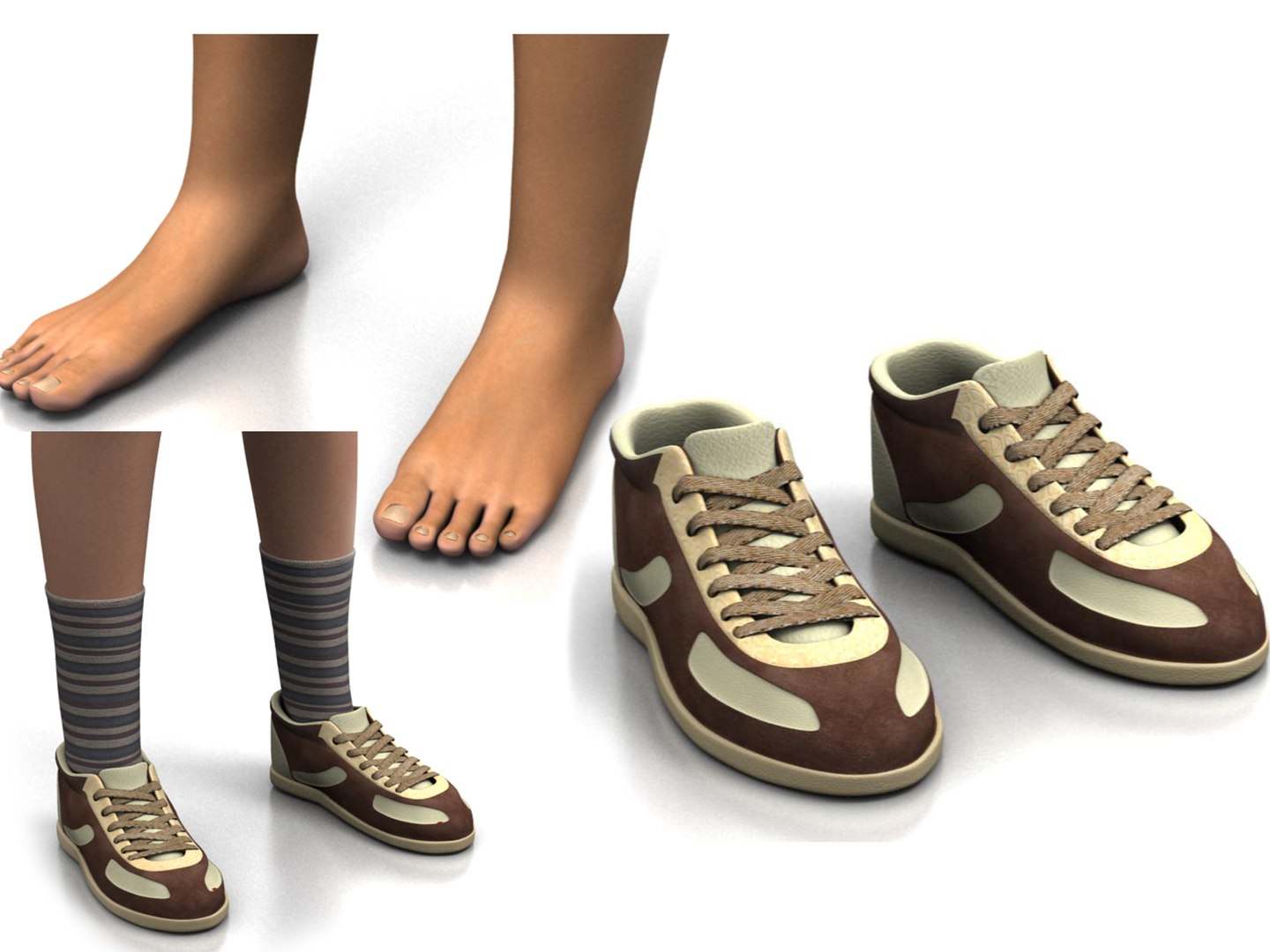 3ds Max Foot Shoe