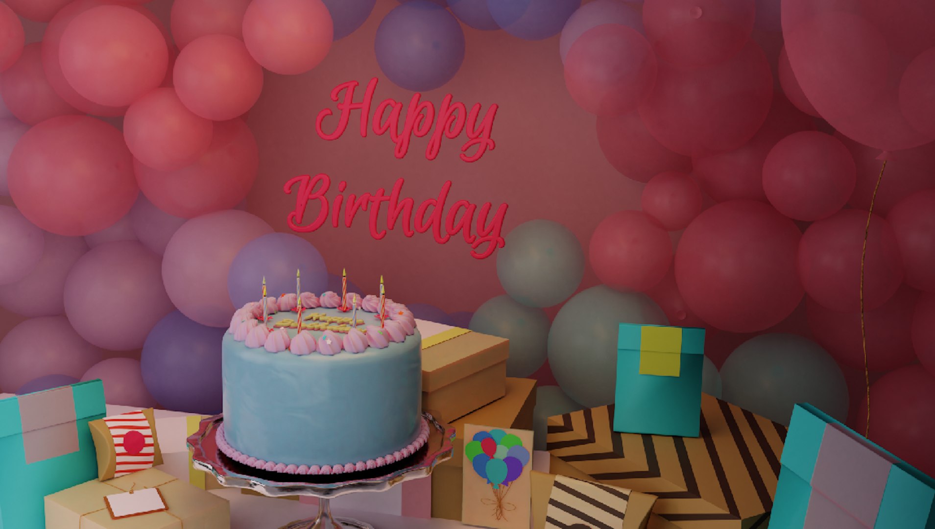 3D Happy Birthday Party Decoration 3D Model Model - TurboSquid 1767921