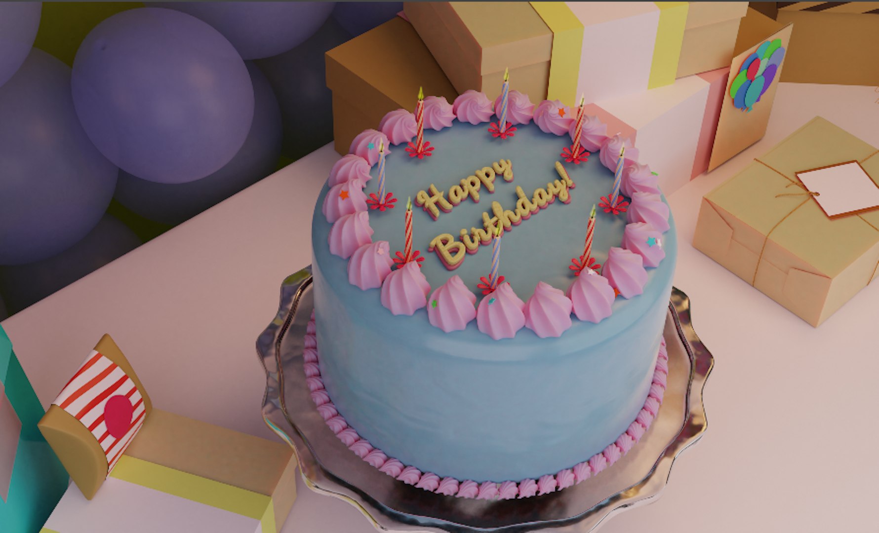 3D Happy Birthday Party Decoration 3D Model Model - TurboSquid 1767921