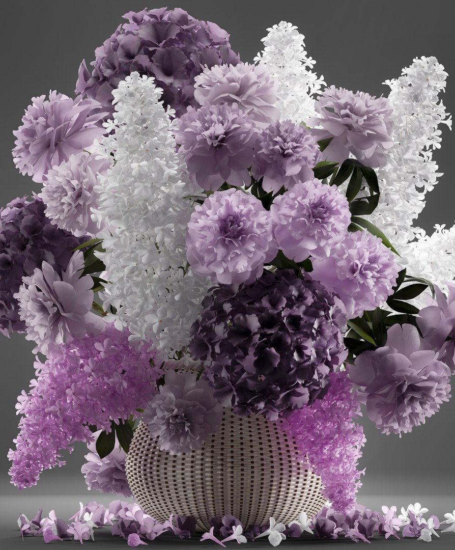 General Bouquet Flowers Basket 3D Model - TurboSquid 1368193