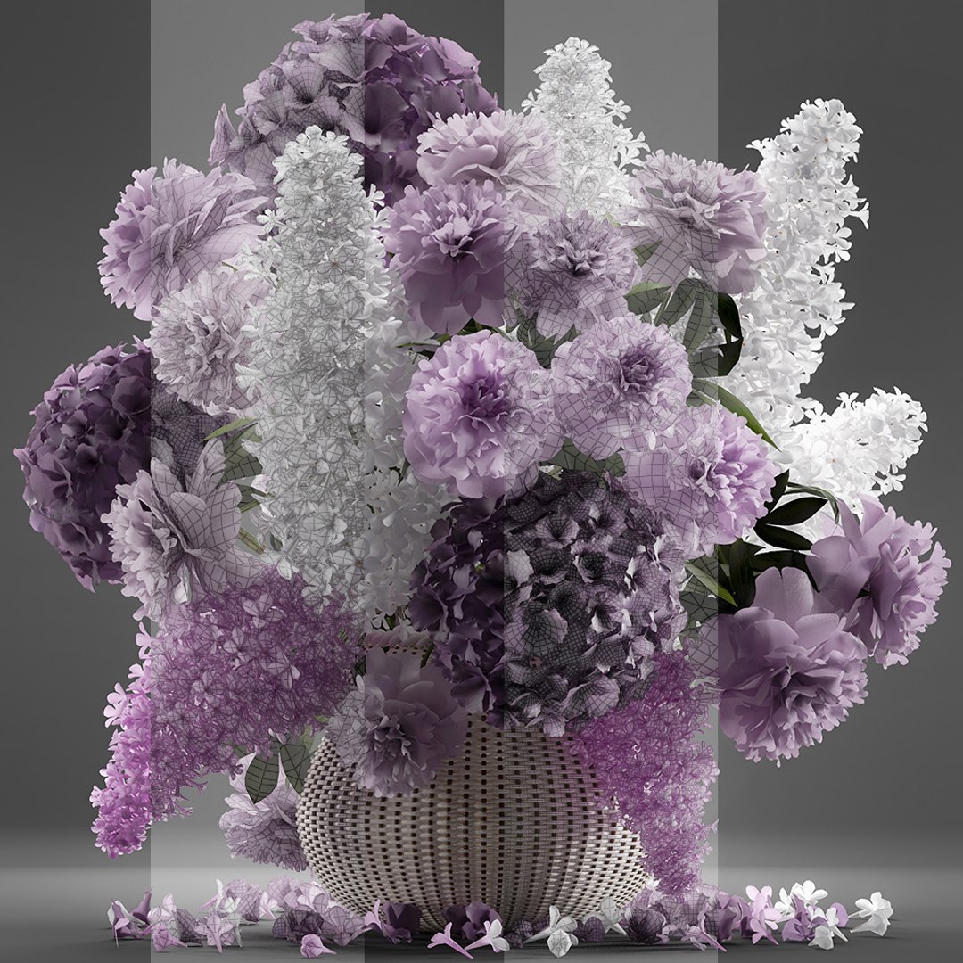 General Bouquet Flowers Basket 3D Model - TurboSquid 1368193