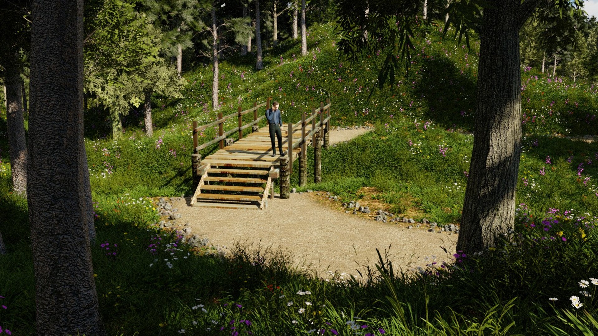 3D Model Path Forest Blender - TurboSquid 1549542