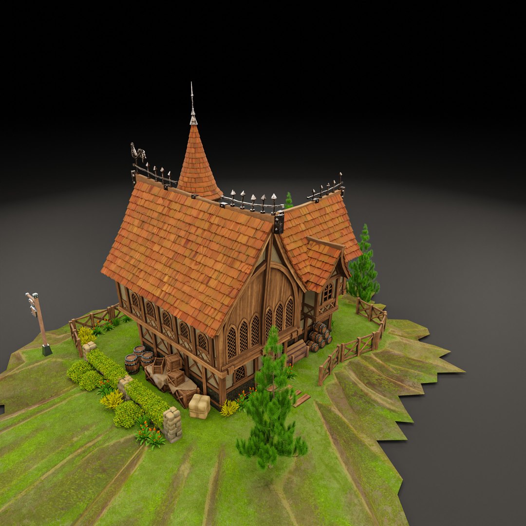STYLIZED MEDIEVAL BUILDING 08 3D Model - TurboSquid 2145401