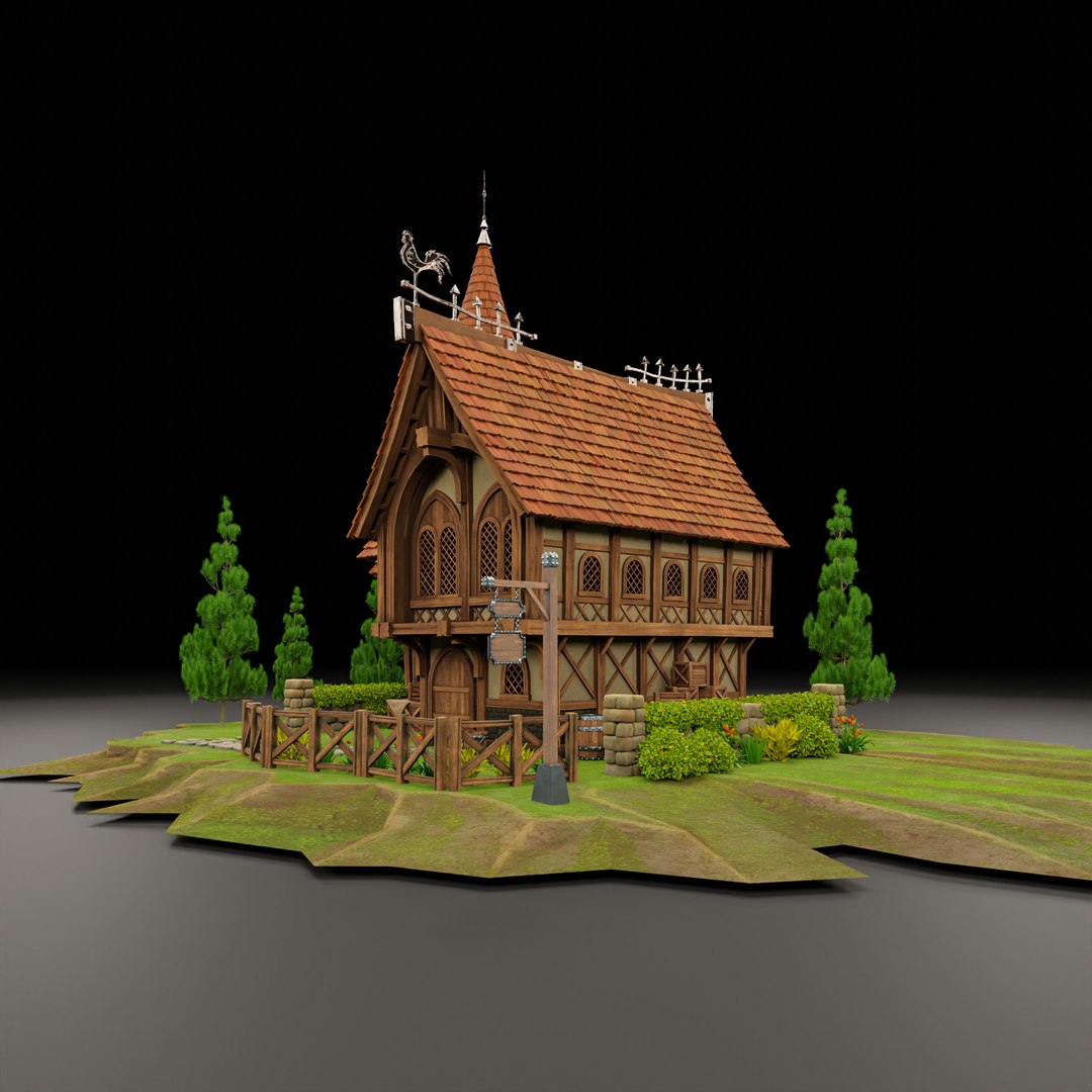 STYLIZED MEDIEVAL BUILDING 08 3D Model - TurboSquid 2145401