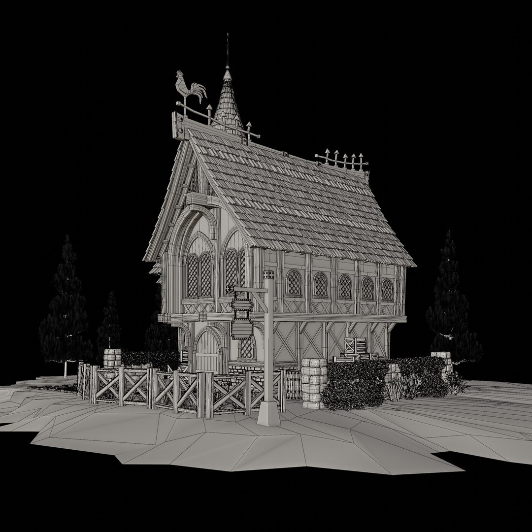 STYLIZED MEDIEVAL BUILDING 08 3D Model - TurboSquid 2145401