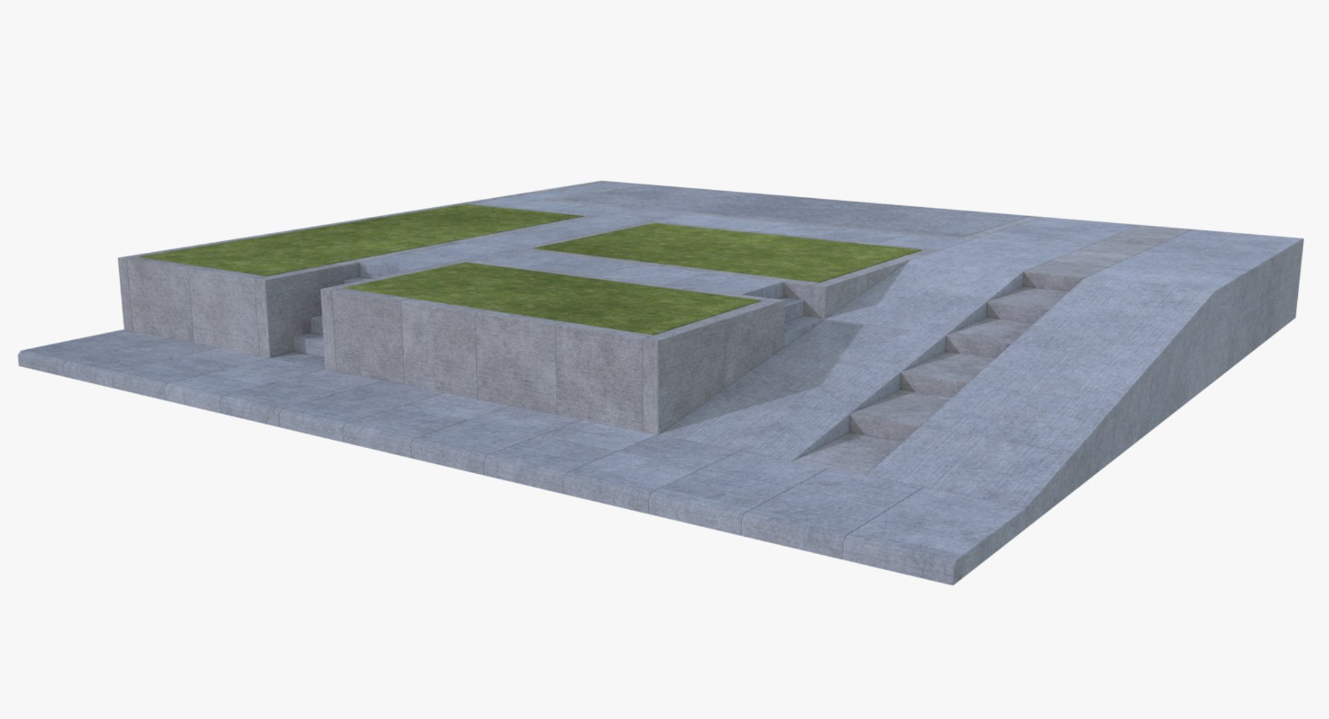 modular driveway 3d obj