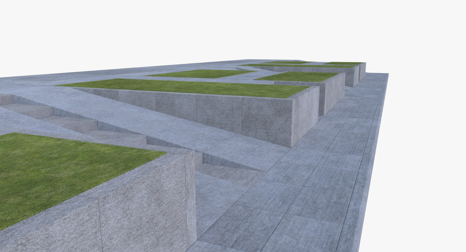 modular driveway 3d obj