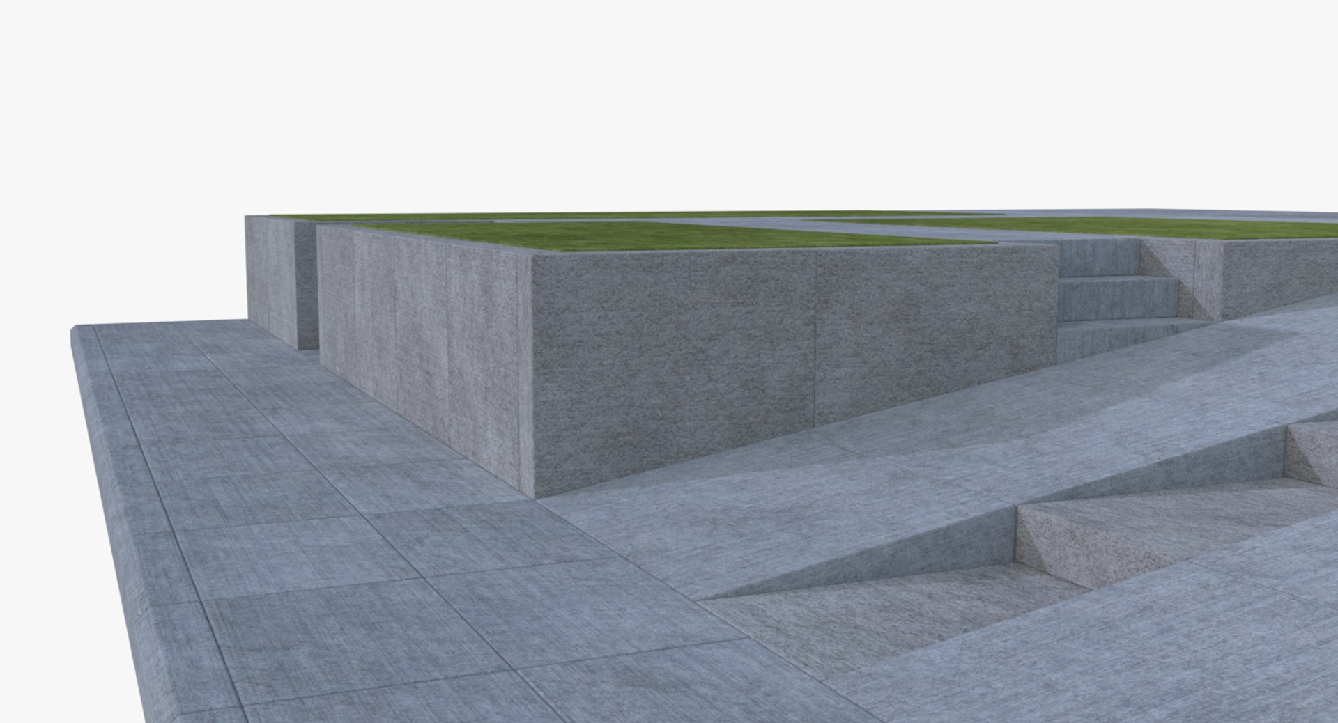 modular driveway 3d obj