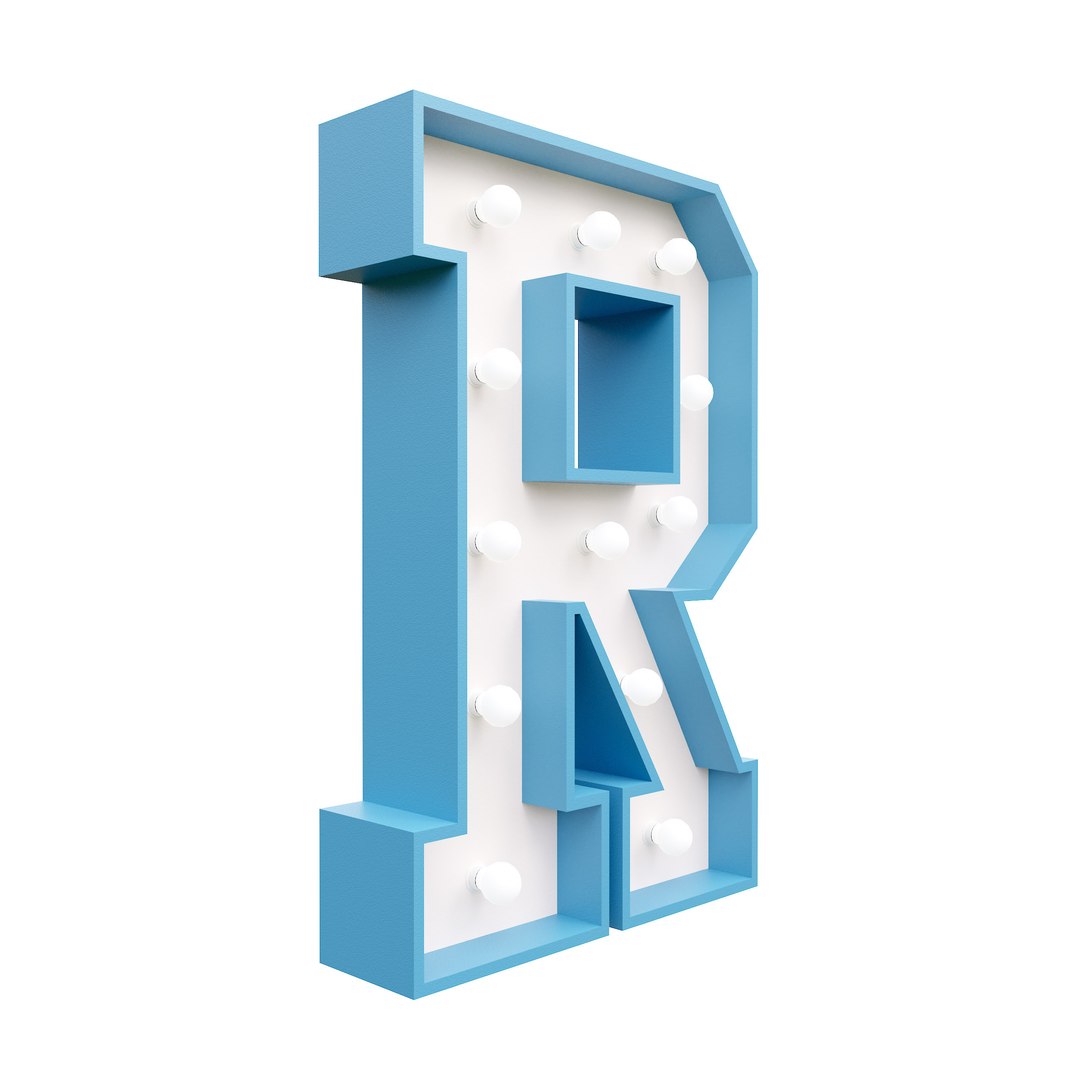 3D Model Marquee Letter R Glow Sign 3dmodel - TurboSquid 1975753