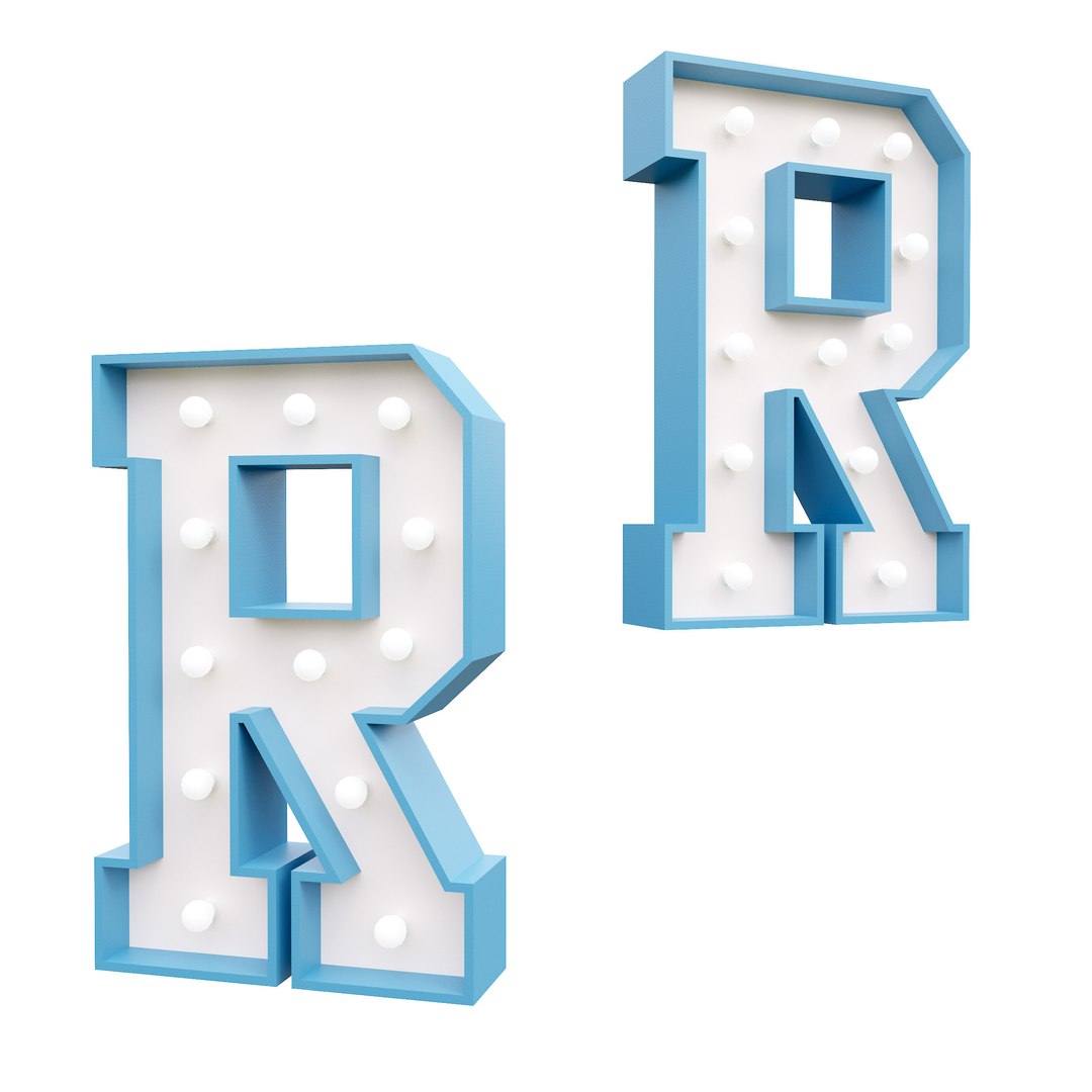 3D Model Marquee Letter R Glow Sign 3dmodel - TurboSquid 1975753