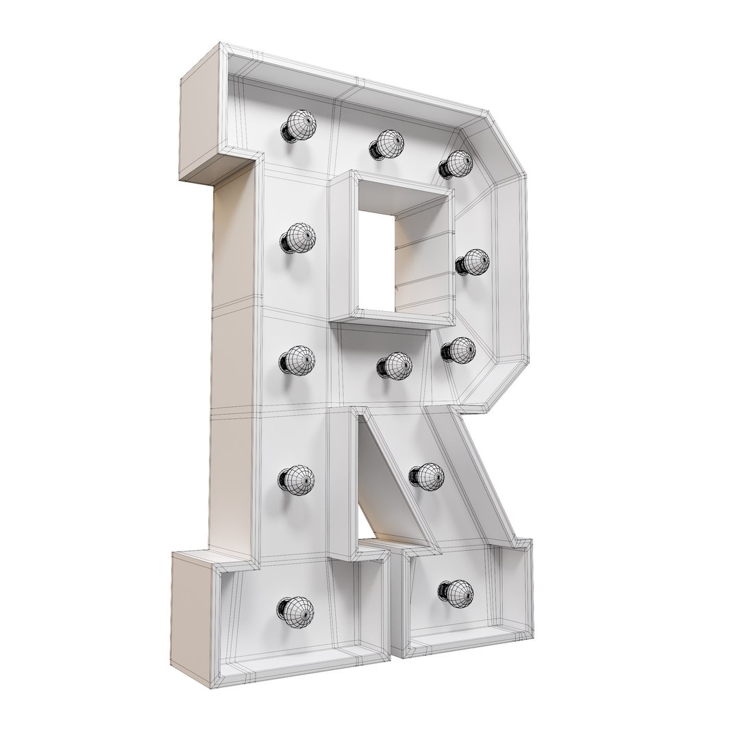 3D Model Marquee Letter R Glow Sign 3dmodel - TurboSquid 1975753