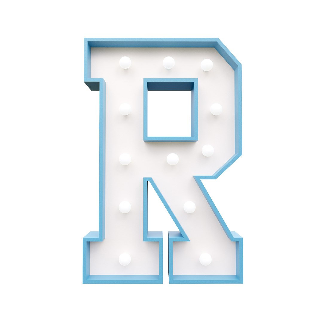 3D Model Marquee Letter R Glow Sign 3dmodel - TurboSquid 1975753