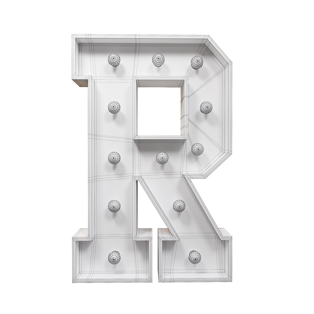 3D Model Marquee Letter R Glow Sign 3dmodel - TurboSquid 1975753