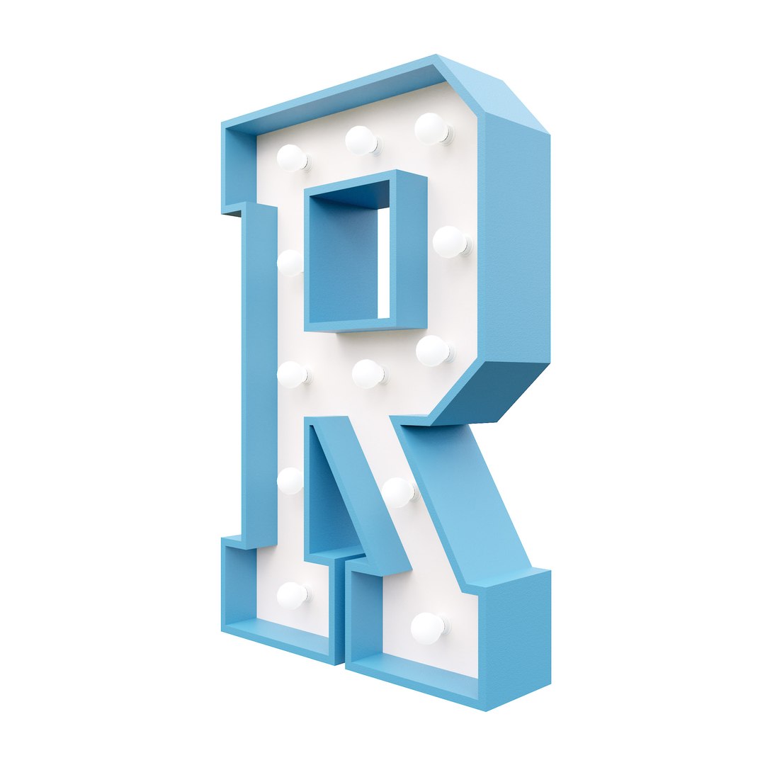 3D Model Marquee Letter R Glow Sign 3dmodel - TurboSquid 1975753