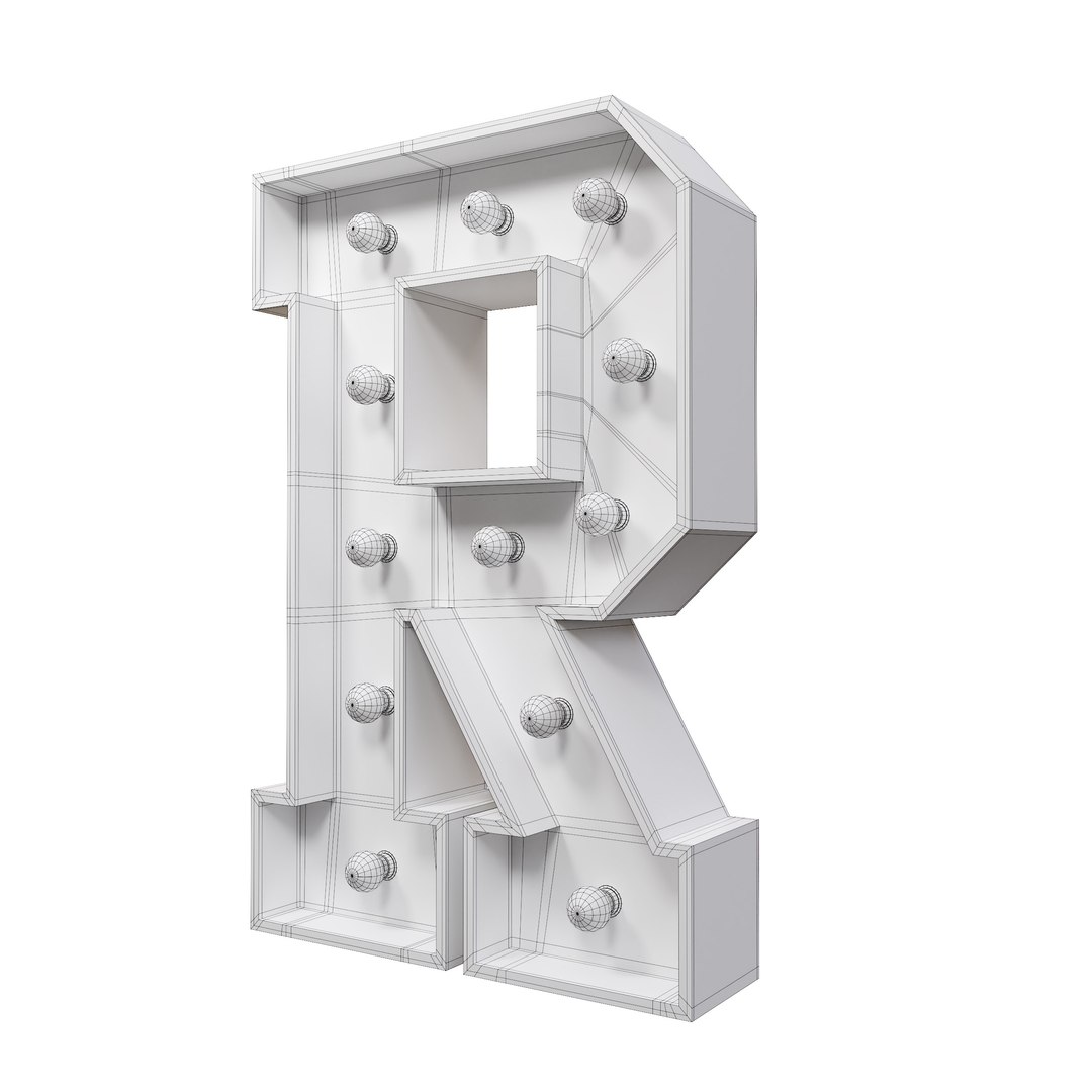 3D Model Marquee Letter R Glow Sign 3dmodel - TurboSquid 1975753