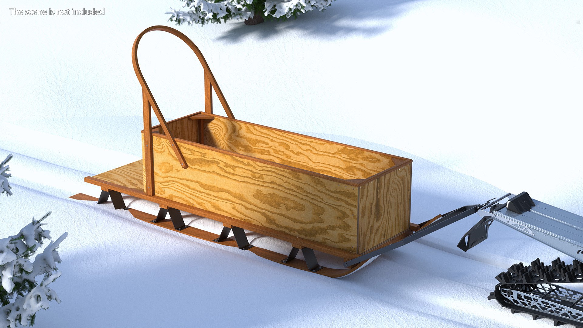 3D Snowmobile Whith Box Freight Sled Rigged Model - TurboSquid 2113823