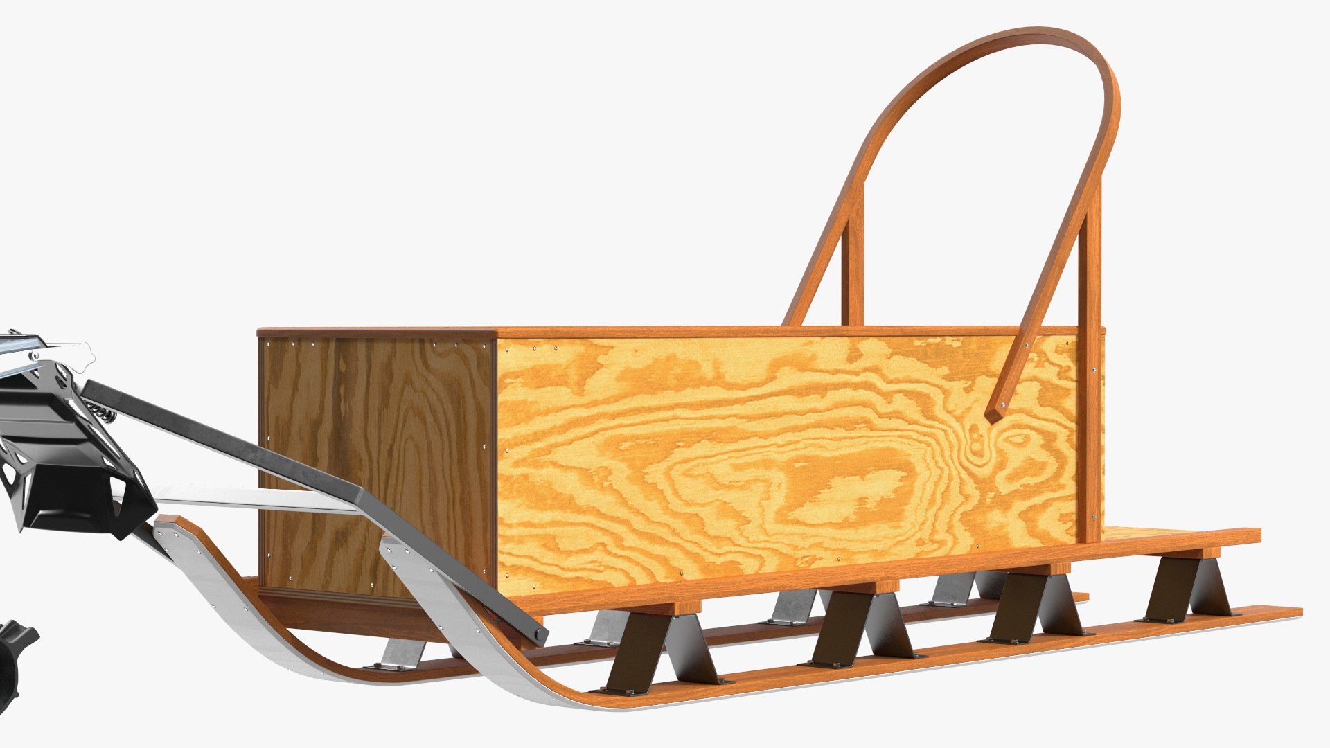 3D Snowmobile Whith Box Freight Sled Rigged Model - TurboSquid 2113823