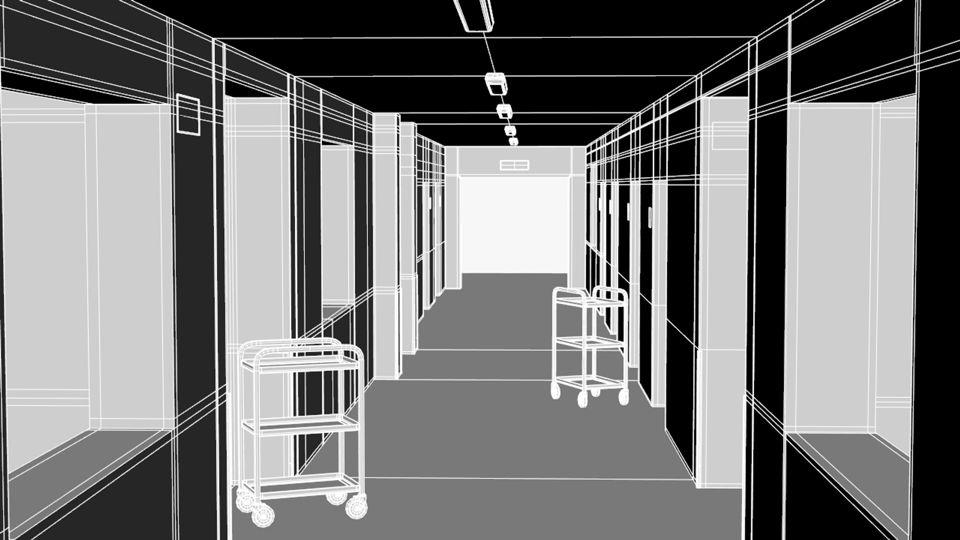 Hospital corridor 3D model - TurboSquid 1168173