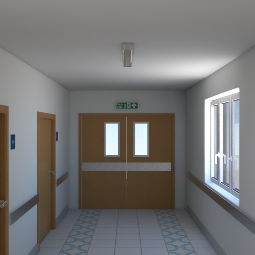 Hospital corridor 3D model - TurboSquid 1168173