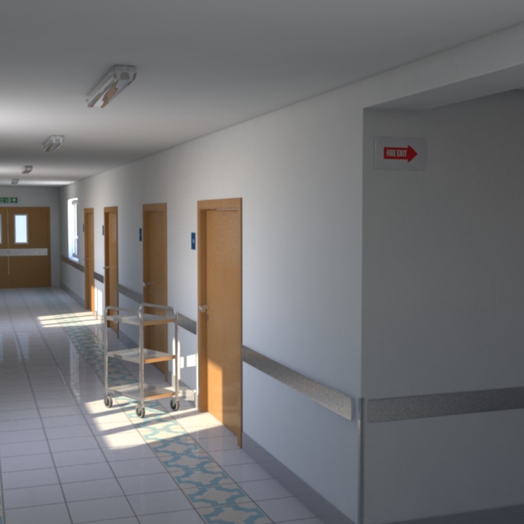 Hospital corridor 3D model - TurboSquid 1168173