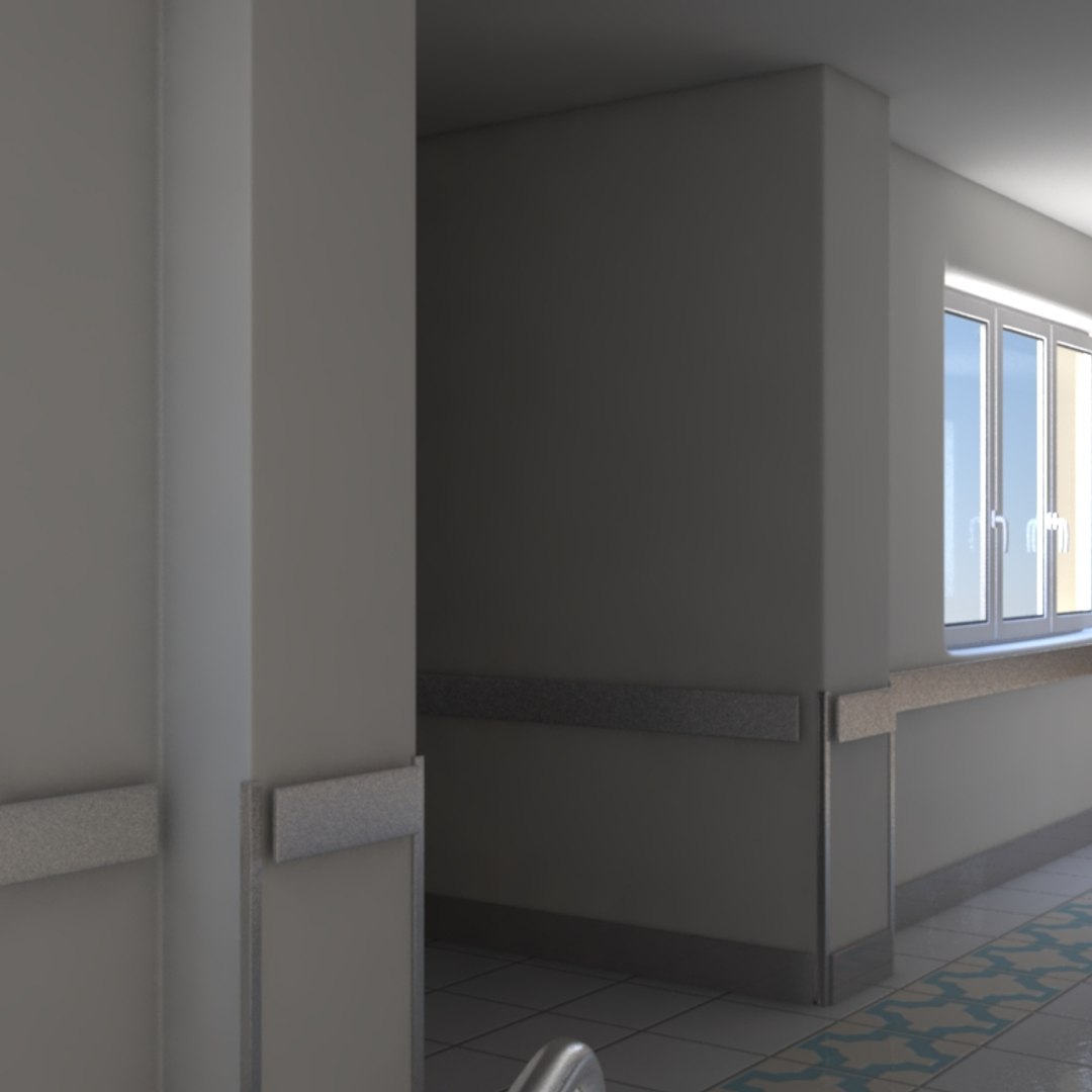 Hospital corridor 3D model - TurboSquid 1168173