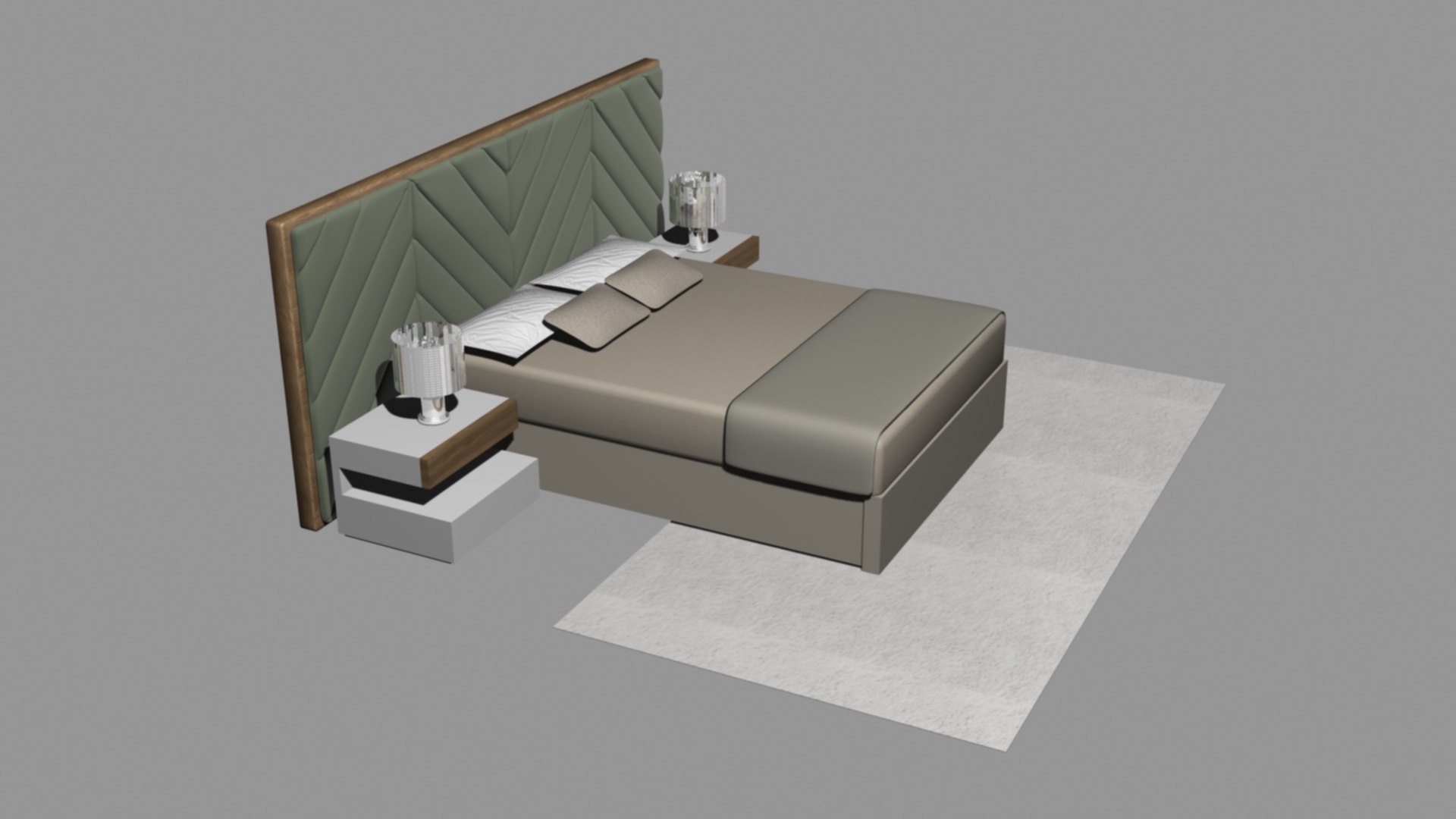 3D Modern Master Bed Model - TurboSquid 2053255