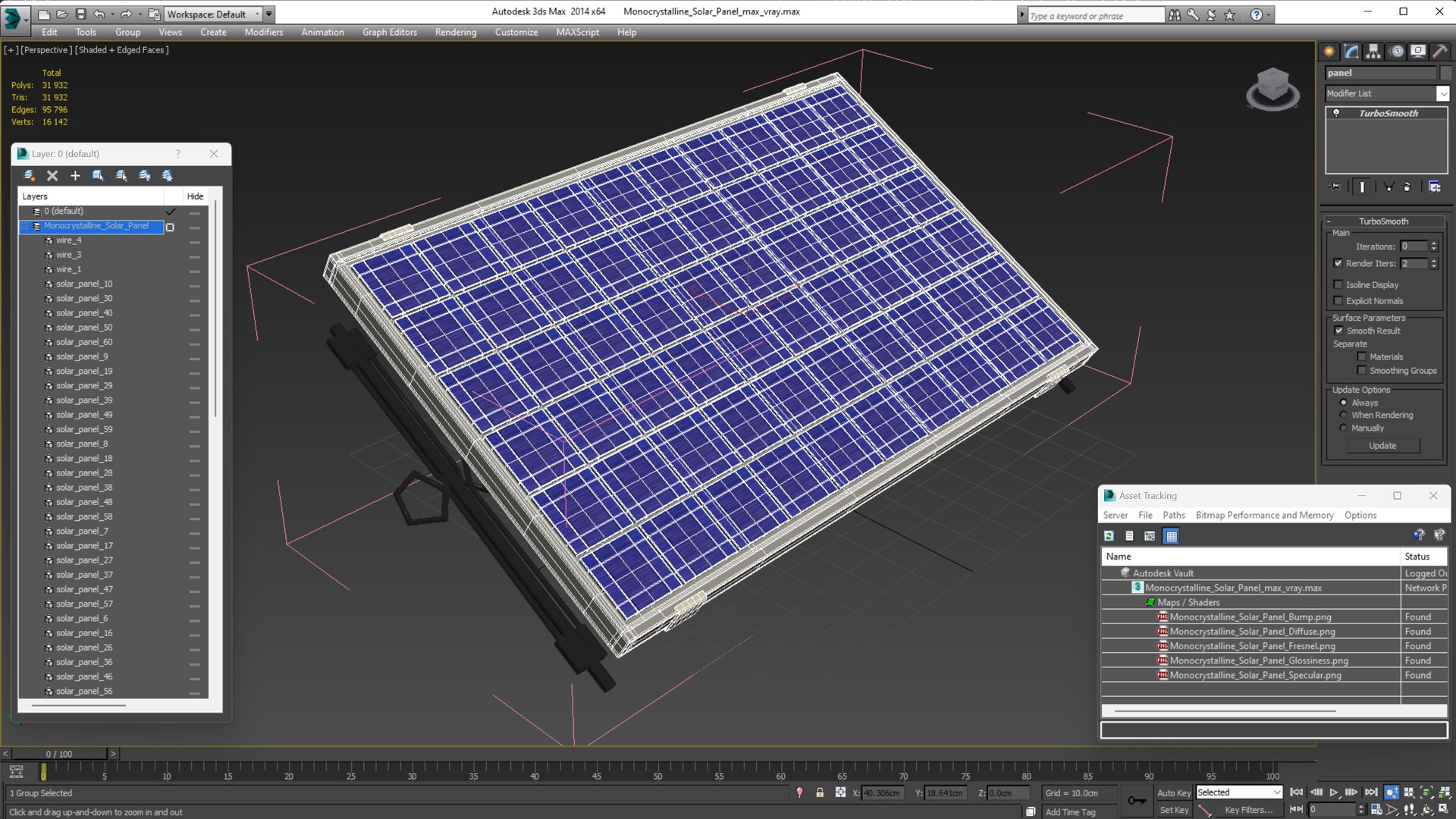 3D Monocrystalline Solar Panel - TurboSquid 2246783