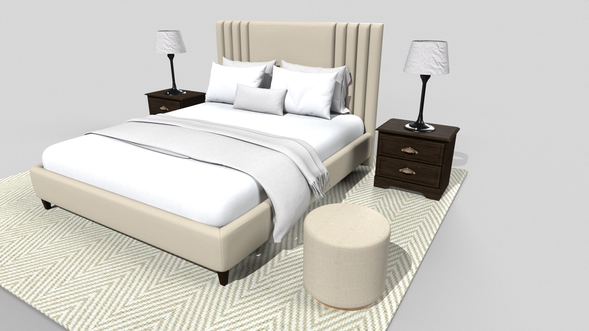 3D Bed - TurboSquid 2150009