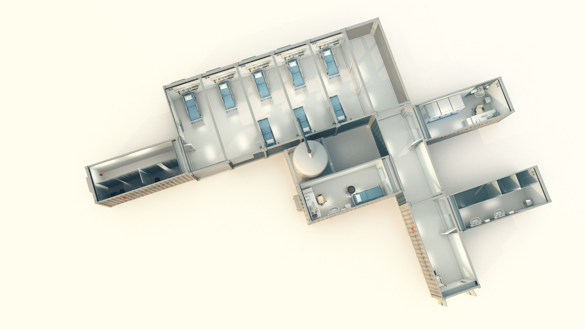 Modular hospital model - TurboSquid 1689436