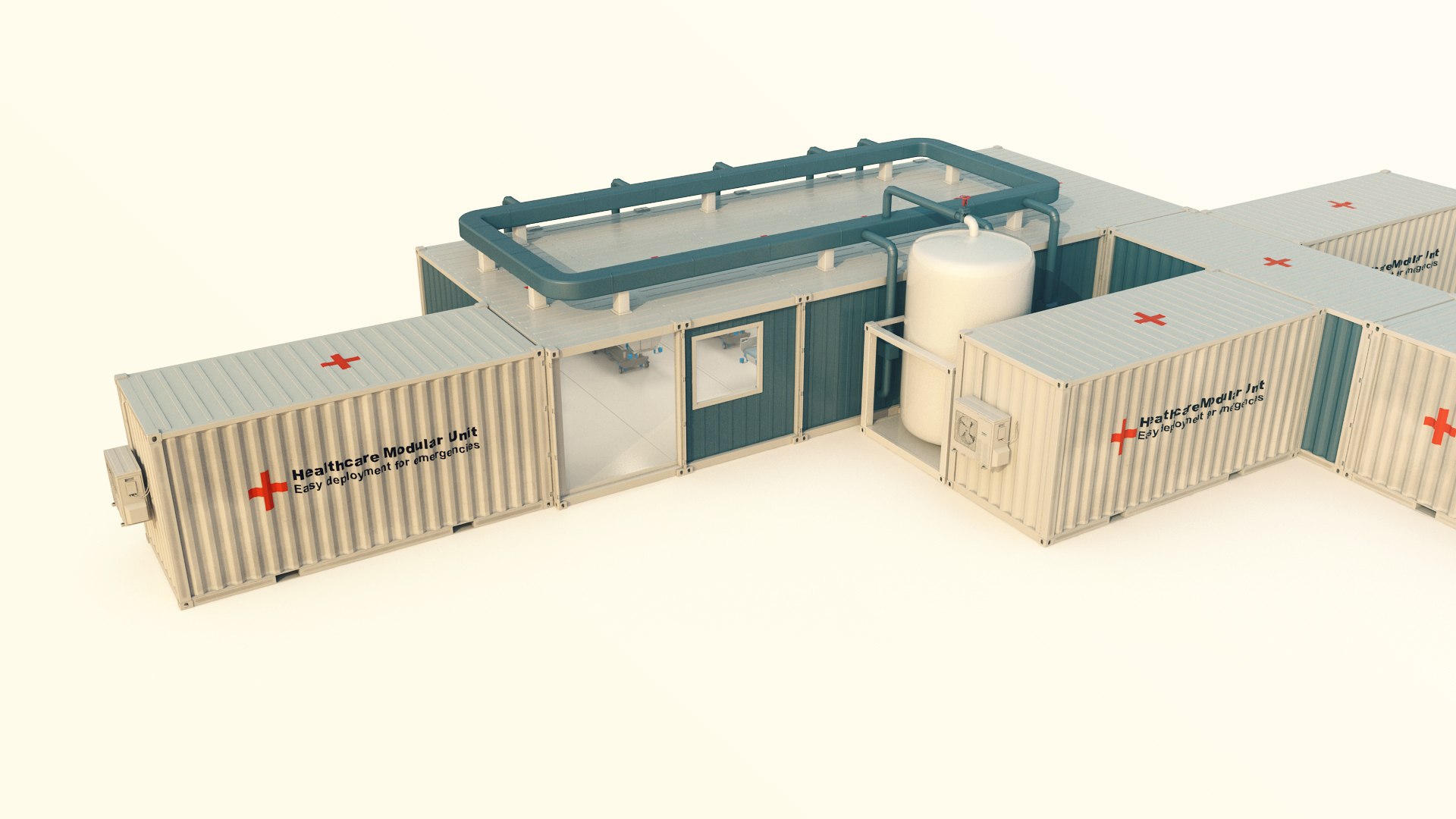 Modular hospital model - TurboSquid 1689436