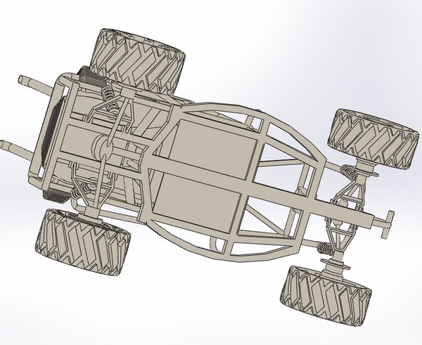 3d homemade blue buggy car model