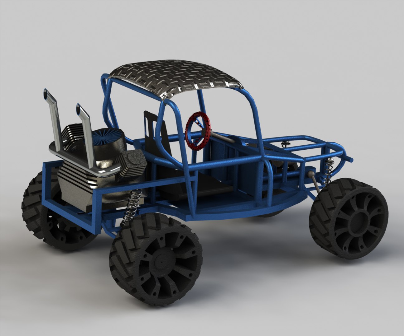 3d Homemade Blue Buggy Car Model