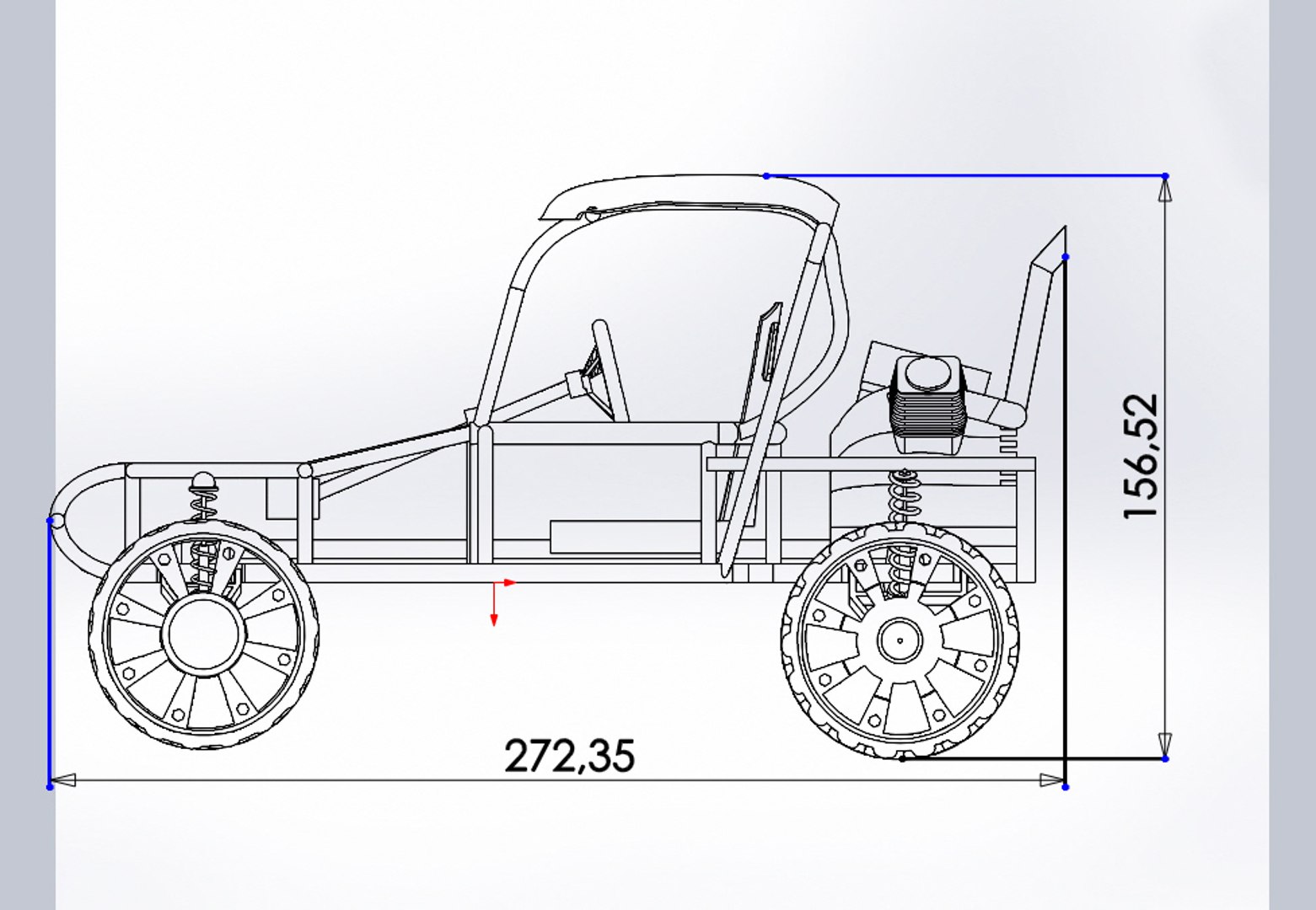 3d Homemade Blue Buggy Car Model