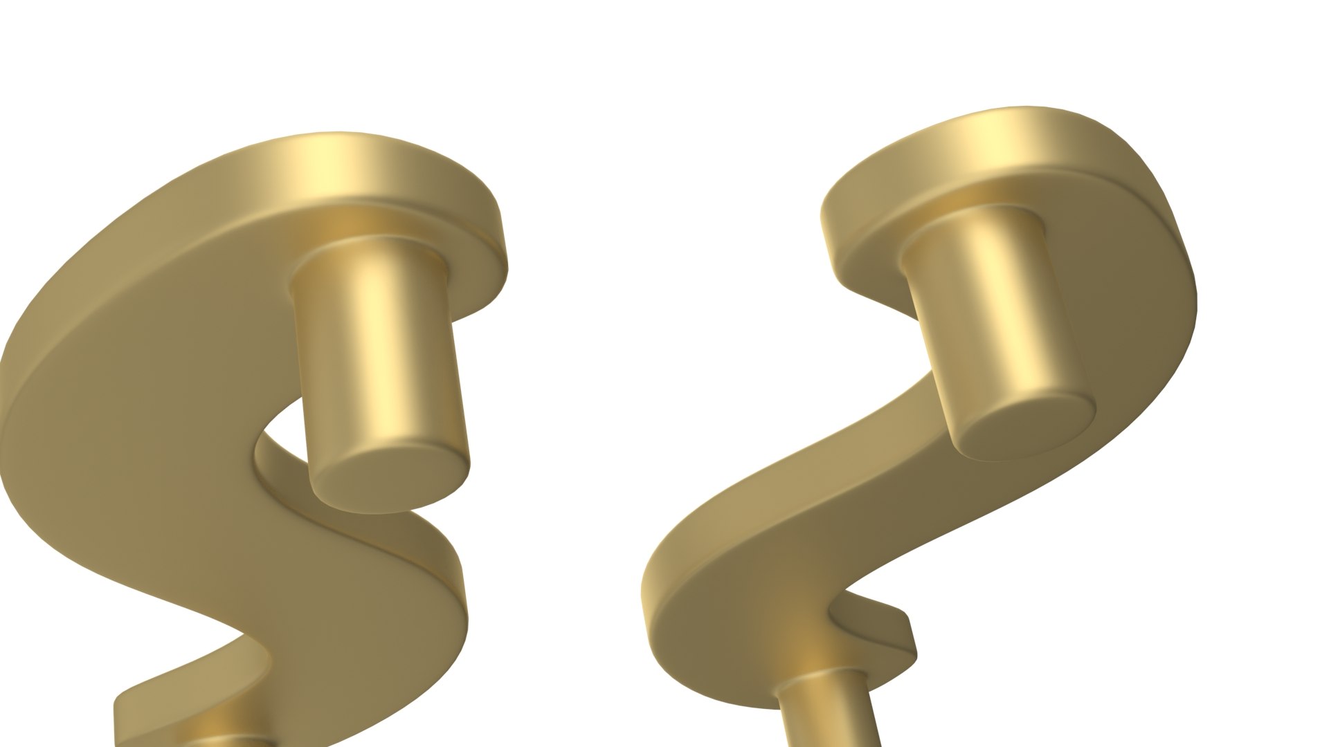 3D Door Handles Flat Wave Gold Model - TurboSquid 2236742